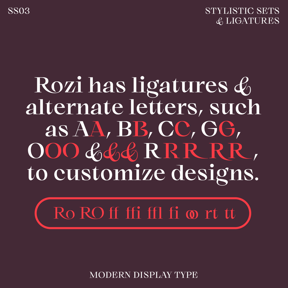 Rozi—Modern, elegant font with sharp serifs – Mojomox