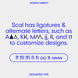 Scal—Pointy font, sans-serif classic with a modern take – Mojomox