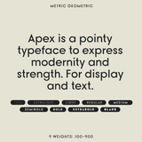 Apex—Bold and pointy sans-serif font with sharp alts – Mojomox